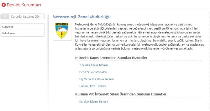 E Devlet Girişi ile 3 Günlük Hava Tahmini Alma - Sözcü