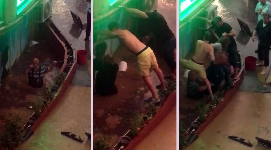 İstanbul'da mesai bitimi sağanak yağmur! Cadde otomobili yuttu - Sözcü