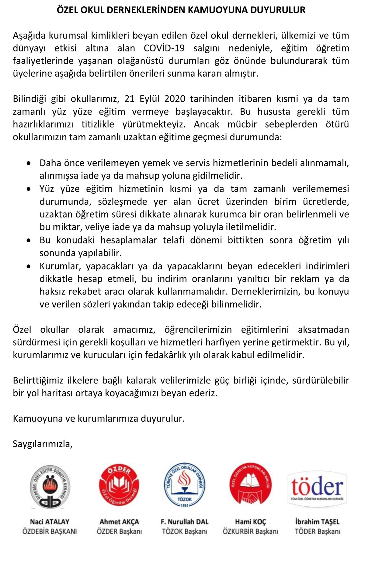 Özel okul derneklerinden kritik açıklama! - Sözcü