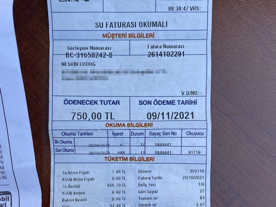 Gelen su faturası dudak uçuklattı